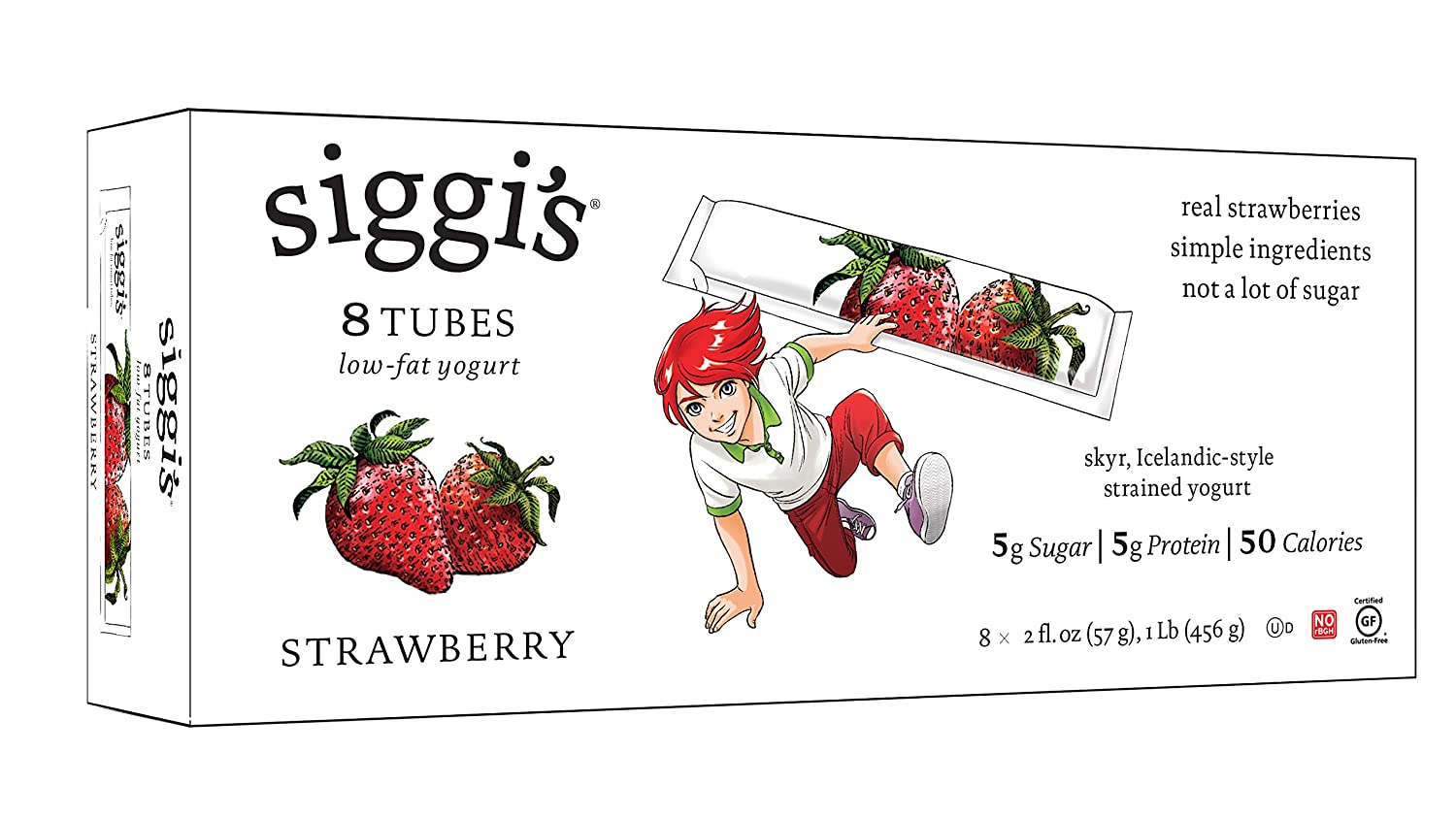 SIGGI'S SQUEEZABLE TUBES-LOW FAT YOGURT STRAWBERRY - CPT International