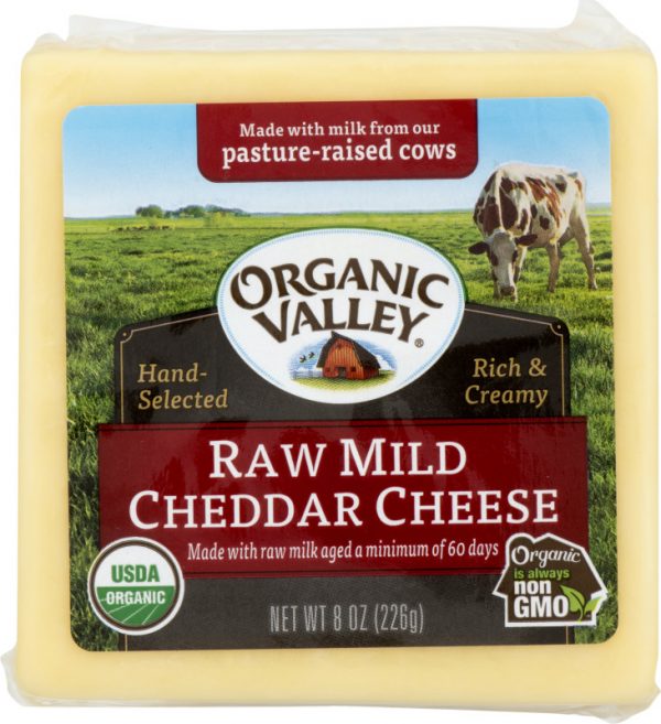 ORGANIC VALLEY CHEESE UNPASTEURIZED RAW MILK VARIETIES RAW MILD CHEDDAR ...